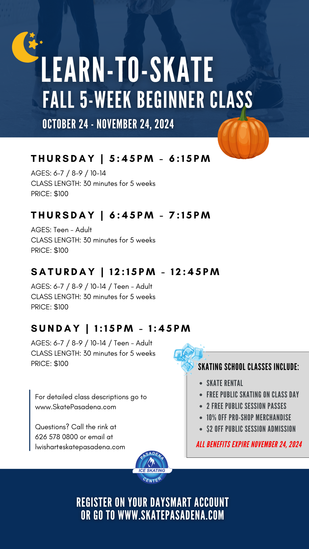 Learn to Skate Group Classes – Pasadena Ice Skating Center