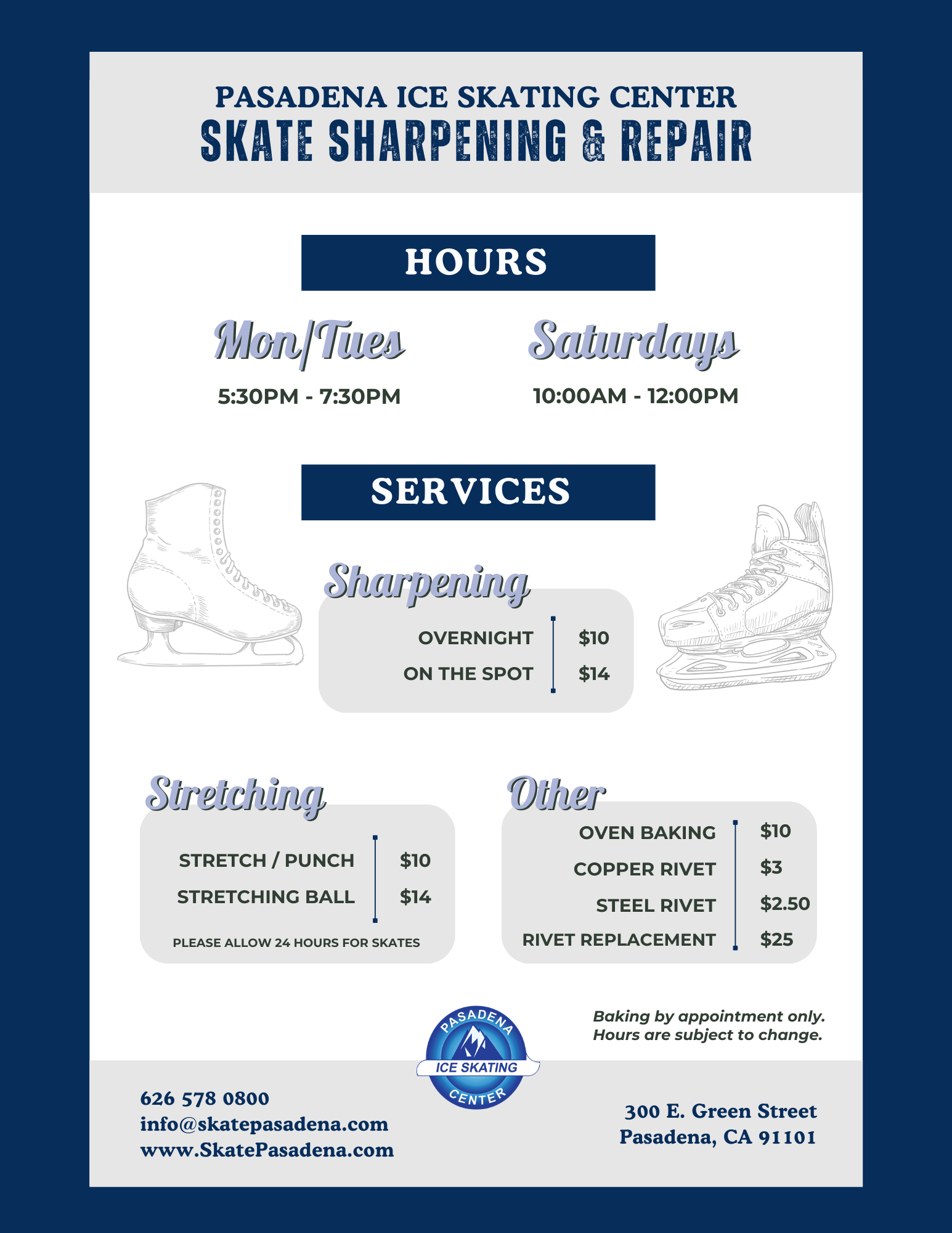 Skate Sharpening and Repair Services – Pasadena Ice Skating Center